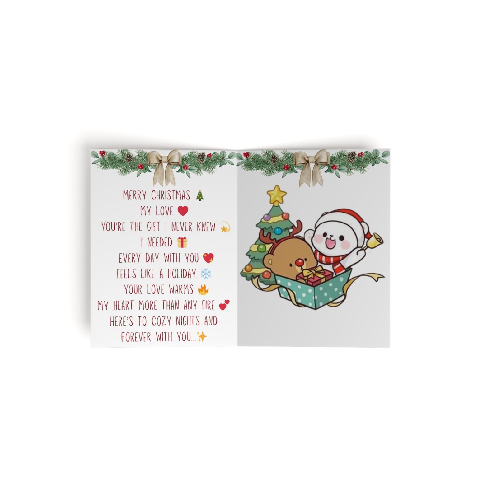 Milk Mocha Christmas Card - Heartwarming Holiday Greeting